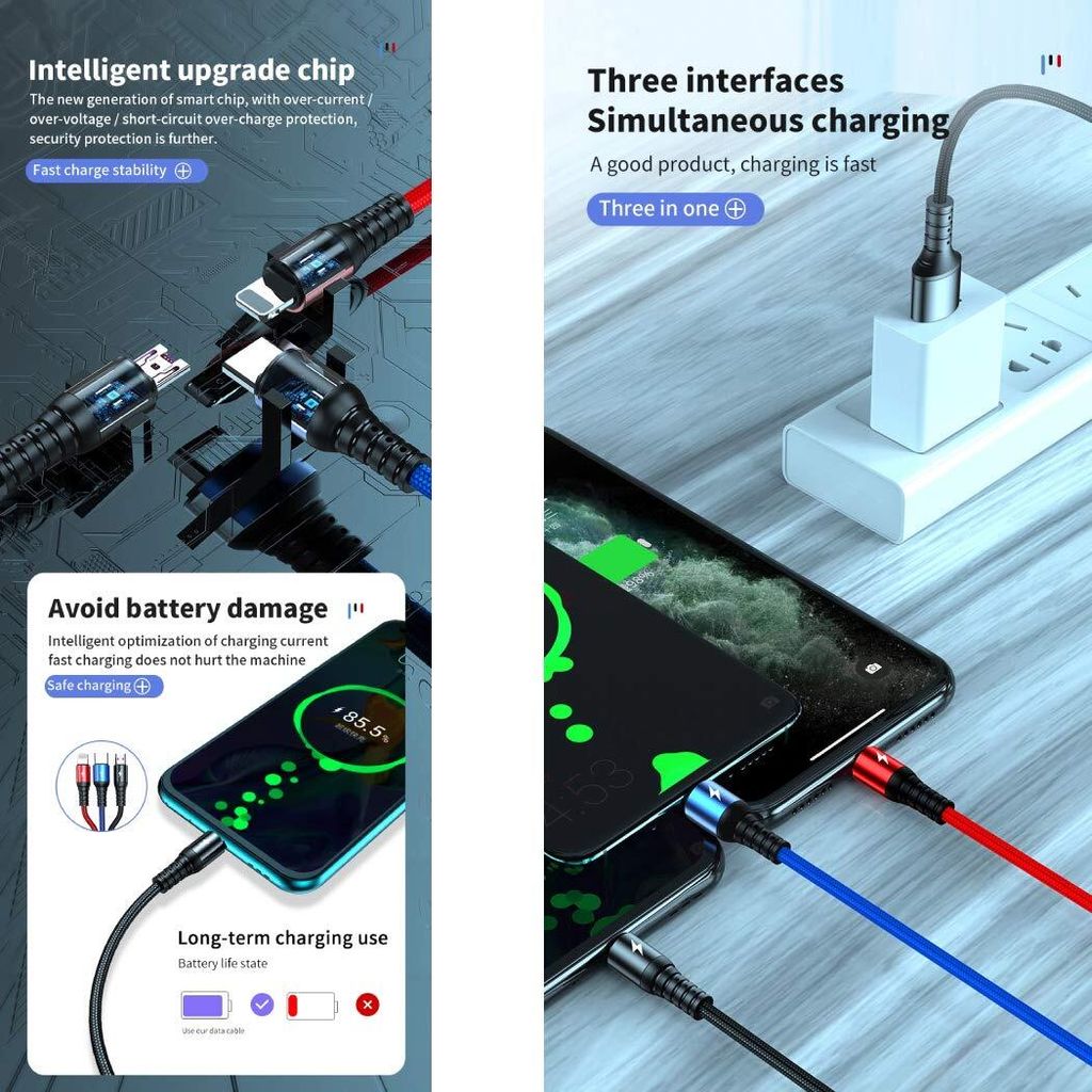 Multi USB Kabel: 3 in 1 Universal Nylon | Kaufland.de