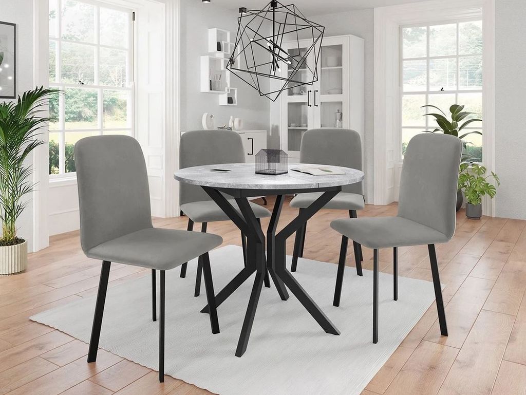 Petite table à manger ronde 90 cm DIAMENT 1 - marbre gris