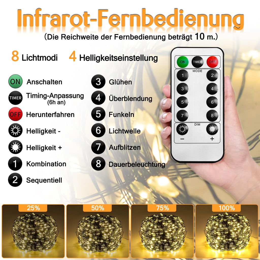 TRMLBE LED Kupferdraht Lichterkette 100m 1000 | Kaufland.de