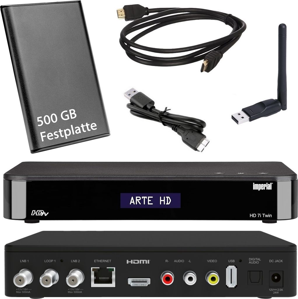 HD TWIN SAT RECEIVER – Imperial HD 7i mit 500 GB Festplatte