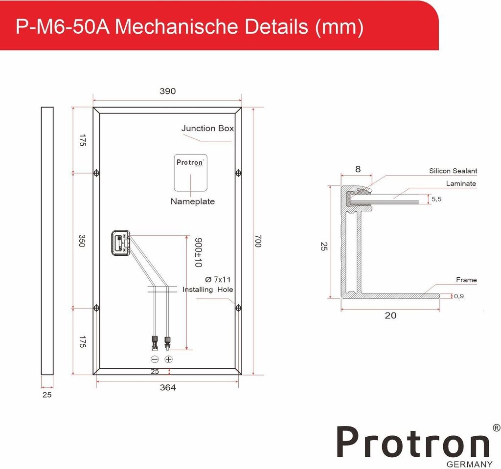 Protron 50W Mono-Kristallin Solarmodul | Kaufland.de