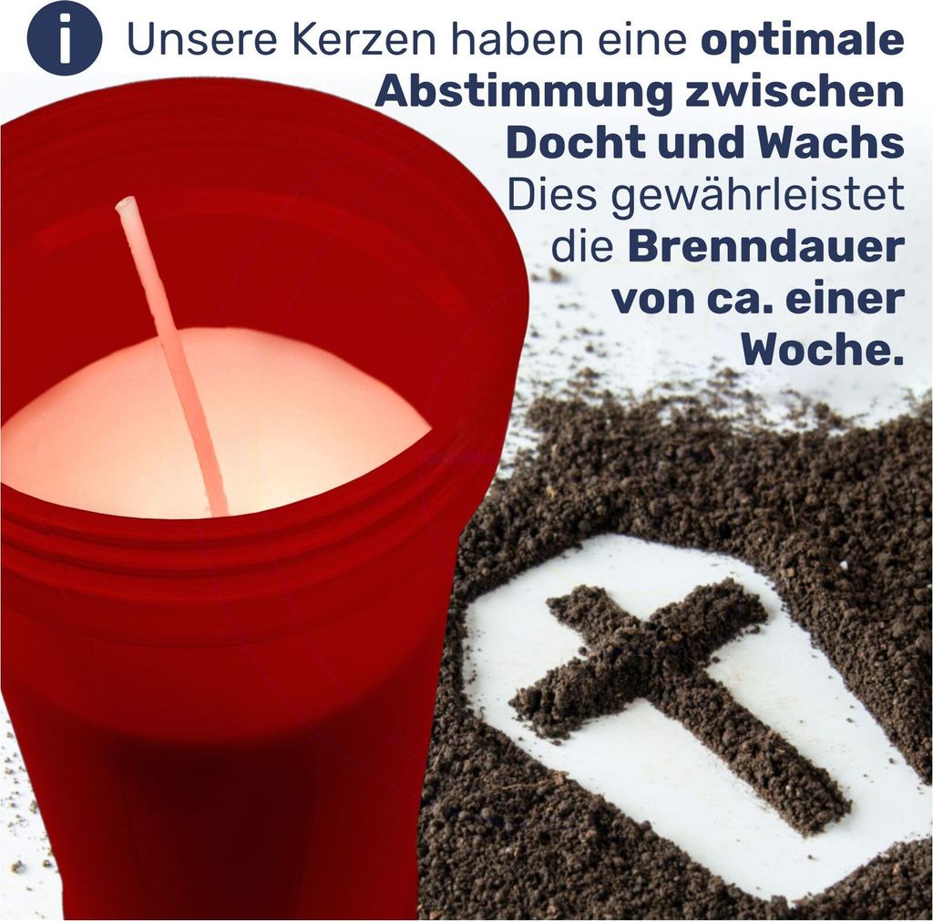 Grabkerze rot mit bis zu 7 Tagen Brenndauer | Kaufland.de
