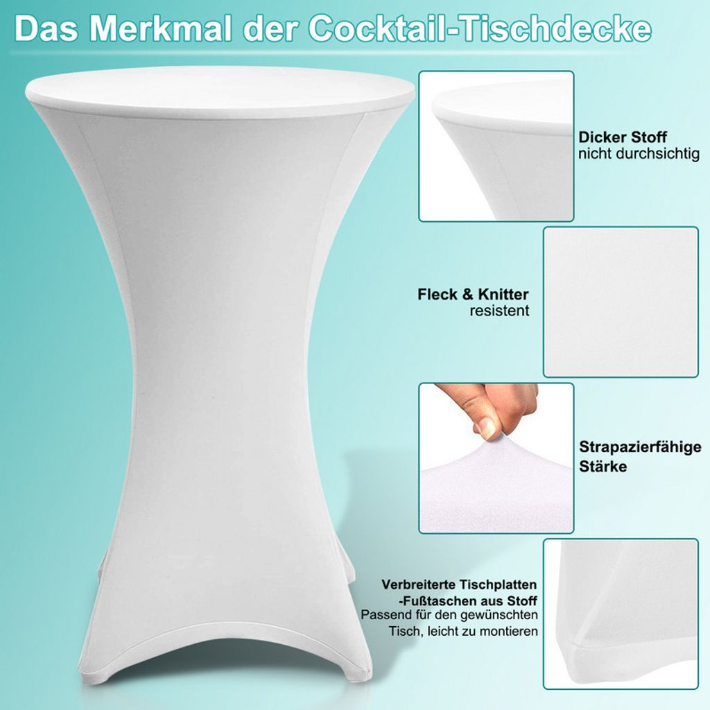 5x Stehtischhusse Stretch Stehtisch Hussen 80 | Kaufland.de
