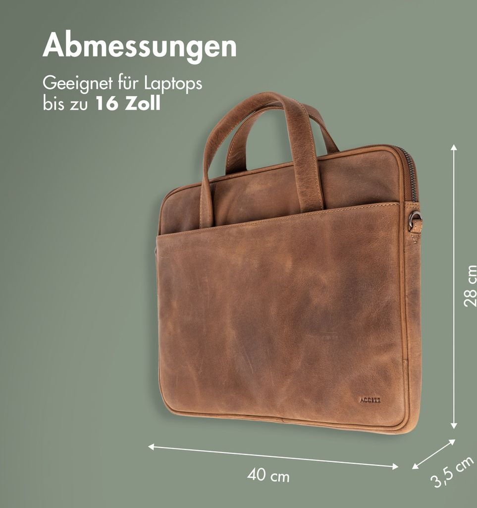 Accezz Leather Laptoptasche 16 Zoll - Cognac | Kaufland.de