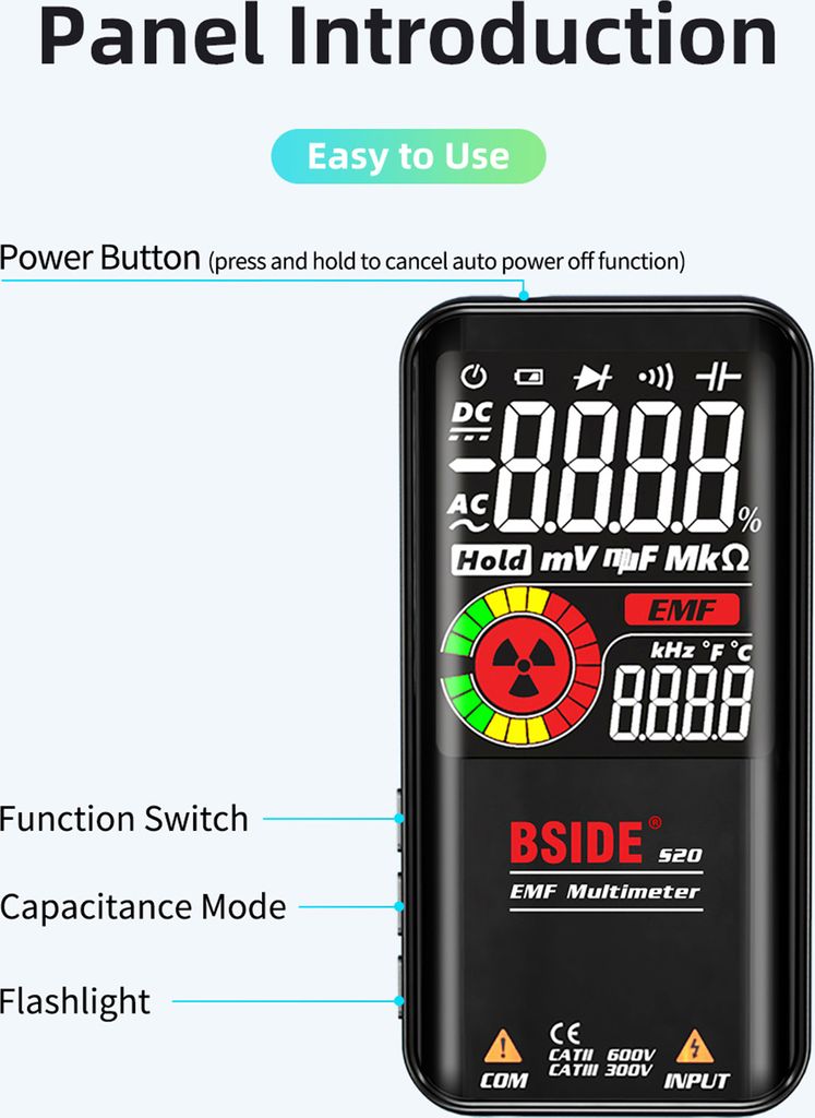 BSIDE S20 Inteligentní multimetr EMF Detektor | Kaufland.cz