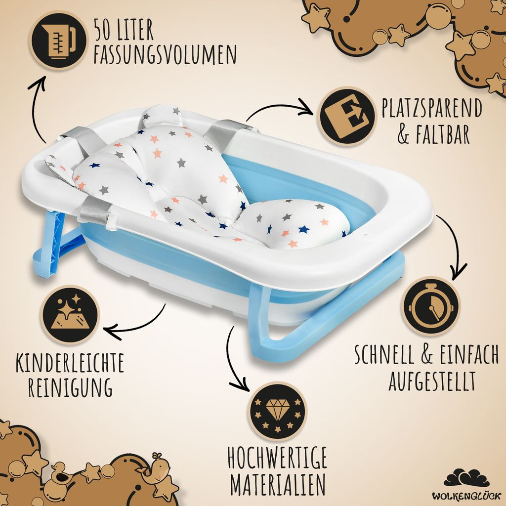 WOLKENGLÜCK® Faltbare Babybadewanne [50 | Kaufland.de