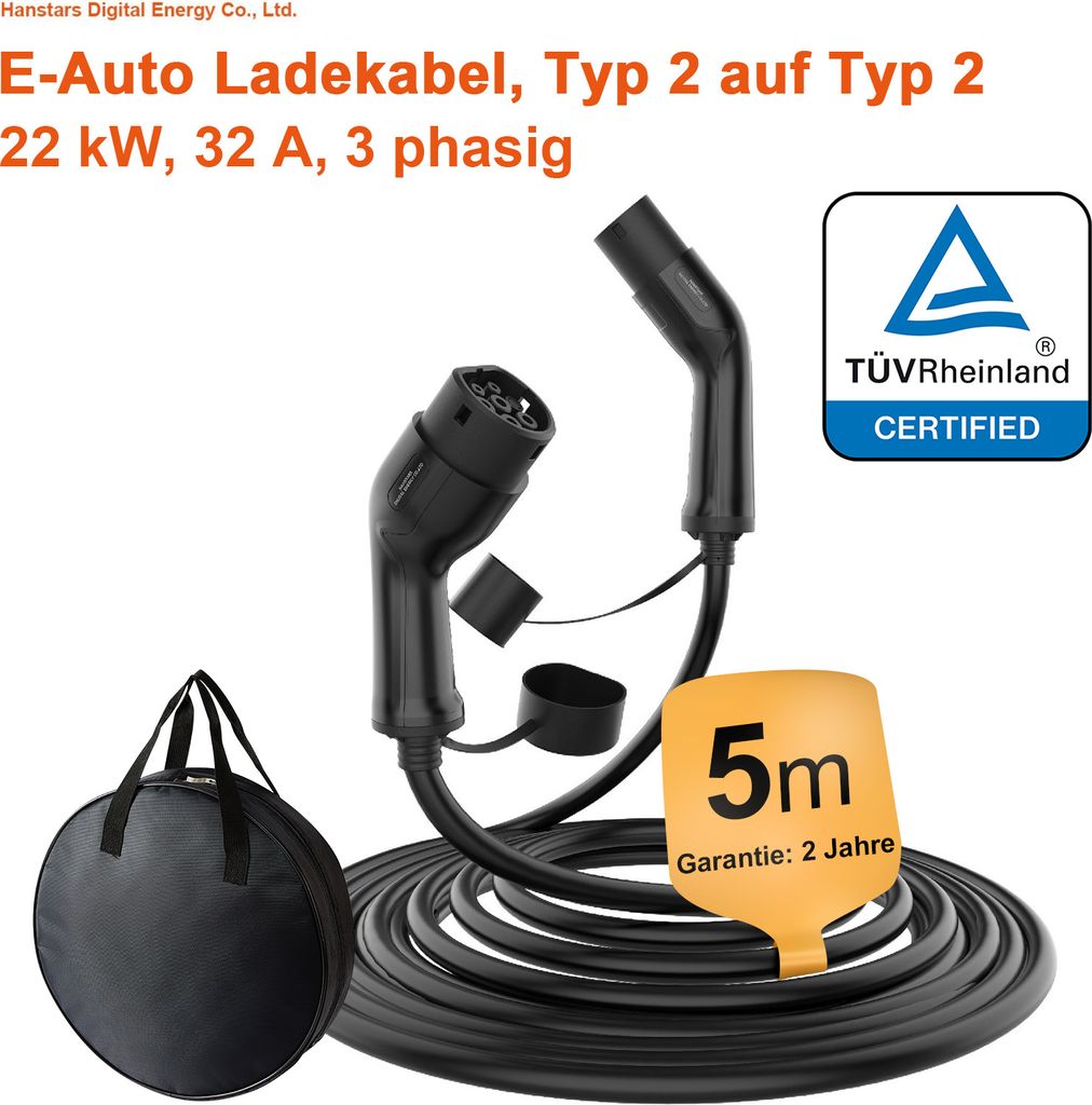 Hanstars Typ 2 Ladekabel 22 kW 5M 32A | Kaufland.de