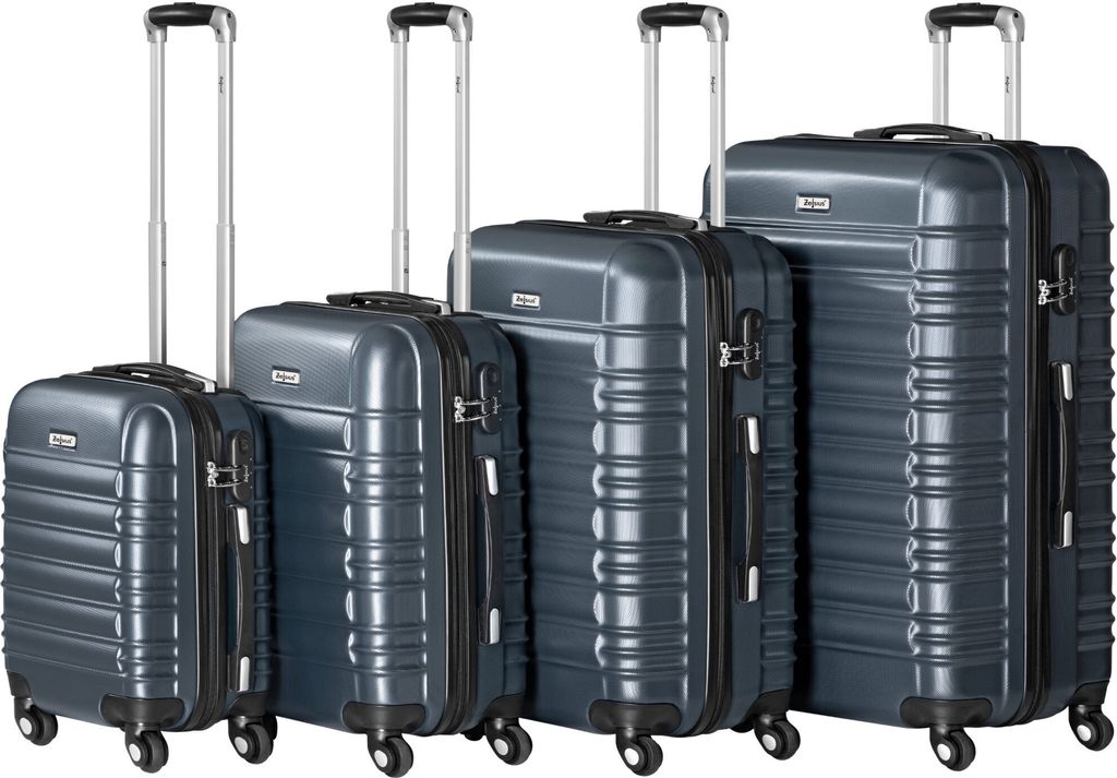 Zelsius Koffer Set 4 Stück Anthrazit ABS Reisekoffer