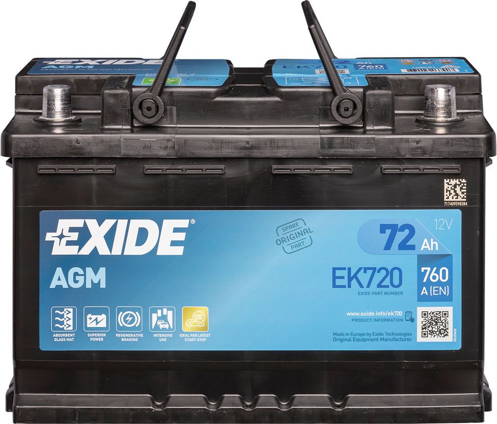 Exide EK720 AGM Autobatterie 12V 72Ah | Kaufland.de