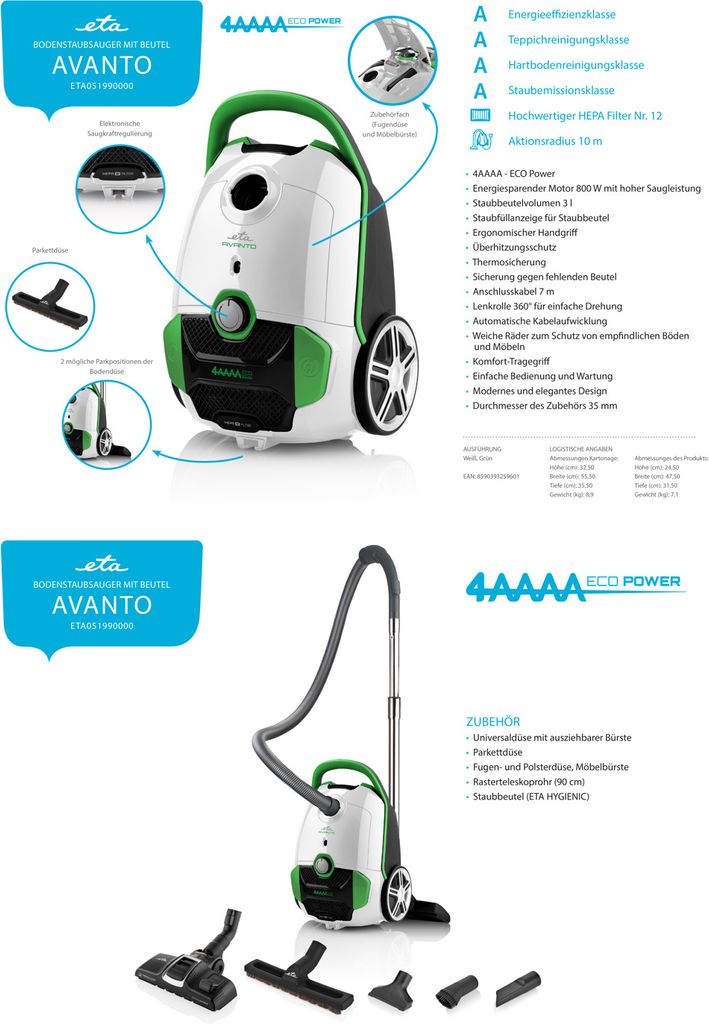 ETA AVANTO ETA051990000 Bodenstaubsauger mit | Kaufland.de
