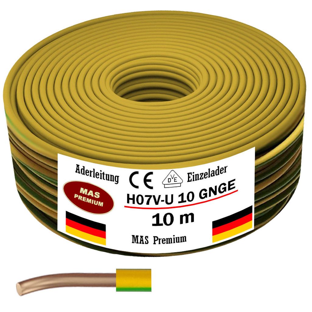 10m Aderleitung Eindrähtig H07 V-U GNGE 1x10 | Kaufland.de