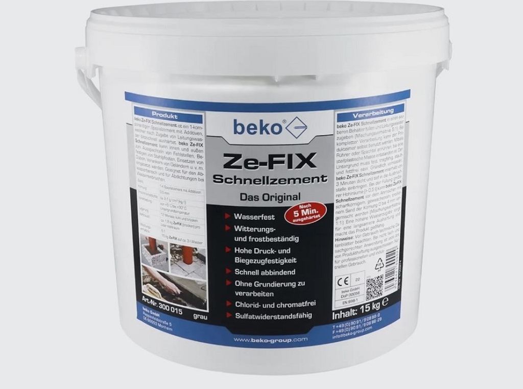 beko Ze-FIX Schnellzement Das Original 15 kg Eimer 300 015