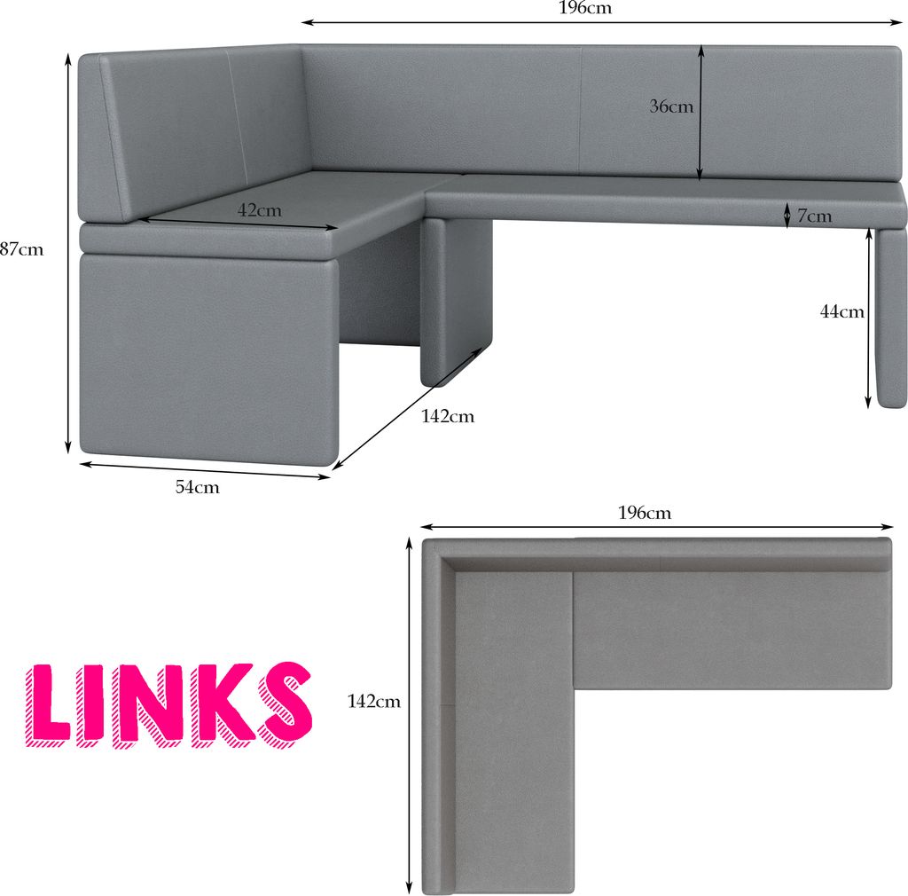 Rohová lavice AKIKO Rohová lavice 142x196 | Kaufland.cz