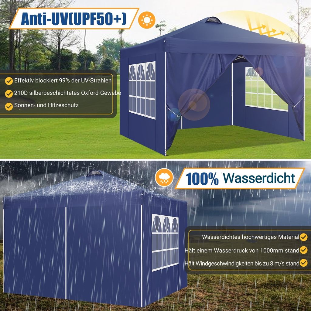 Faltpavillon 3x3m Pop Up Pavillon Faltbar mit | Kaufland.de