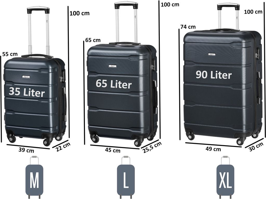 Zelsius Koffer Set 3 Stück, Anthrazit, ABS | Kaufland.de