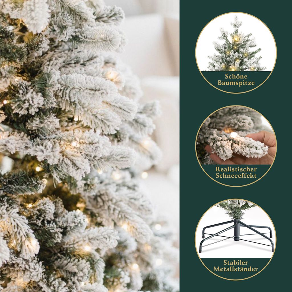 Christbaum mit Schnee, mit 400 LEDs, PVC+PE, | Kaufland.de