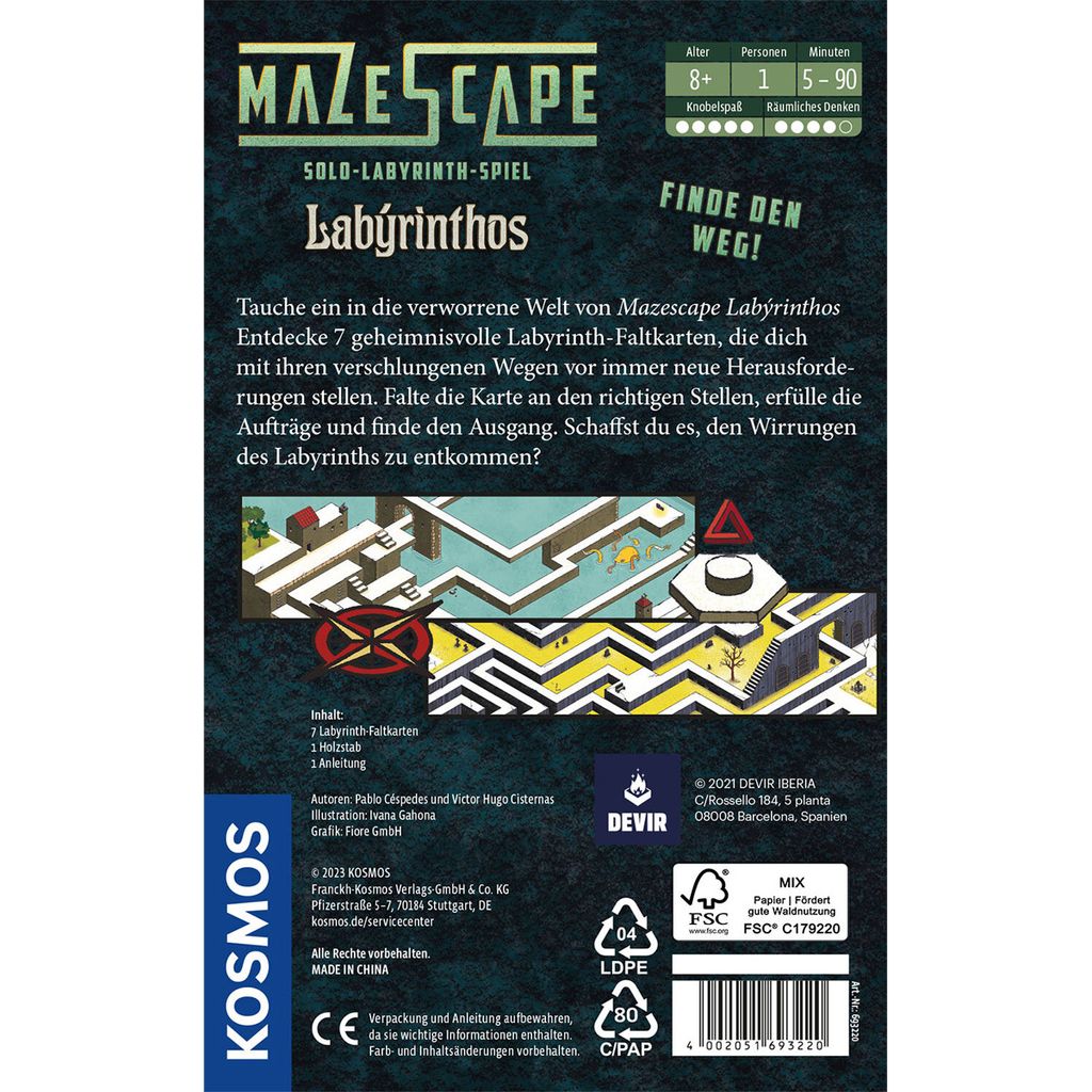 KOSMOS Spiel Mazescape Labyrinthos Stolní hra | Kaufland.cz