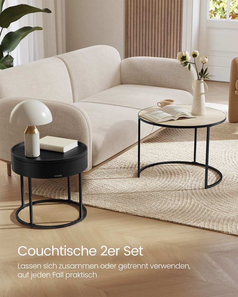 Spannende Vasagle Couchtisch Rund Ebenbild