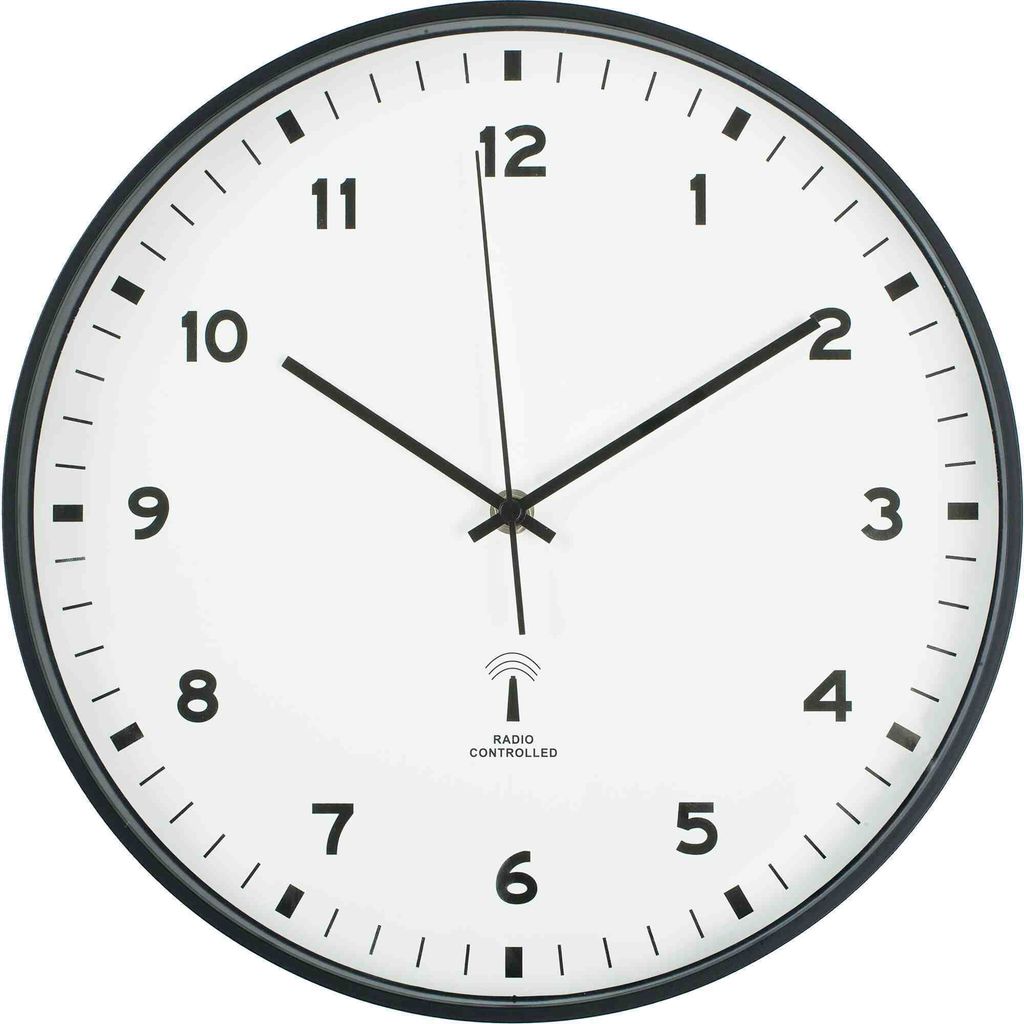 B&S Funkwanduhr Analog Uhr rund Ø 31 cm weiß