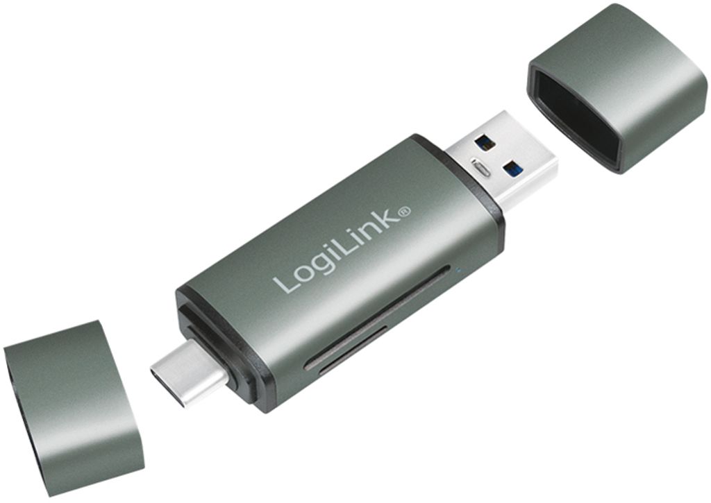LogiLink USB 3.2 Gen1 Card Reader SD/Micro SD alu im
