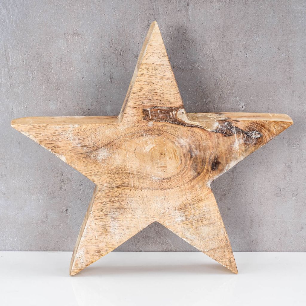 Stern Holzstern Mango 30cm Mangoholz Weiß | Kaufland.de
