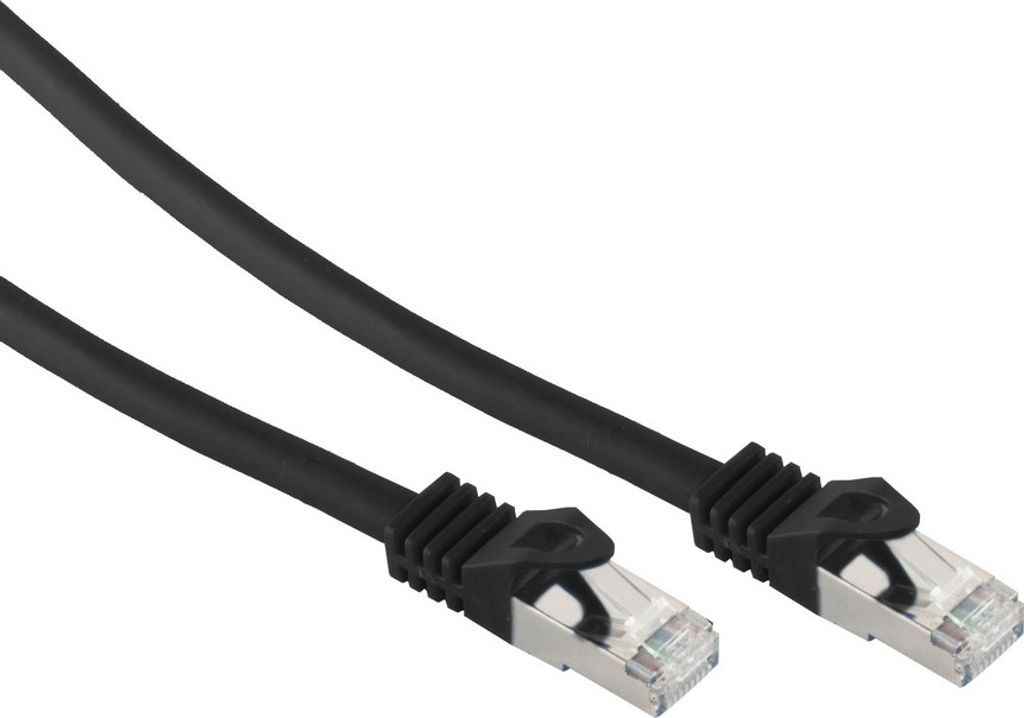 RJ45 Patchkabel m. CAT 7 Rohkabel PIMF schwarz 5m