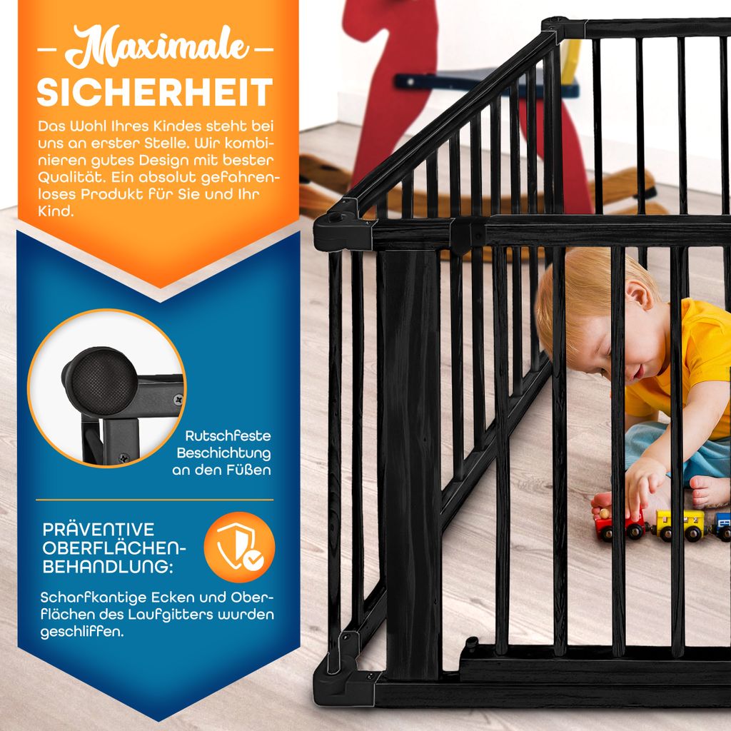 KIDUKU® 7,2 Meter Laufgitter schwarz XXL | Kaufland.de