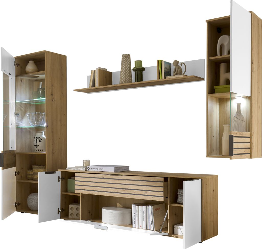 Wohnwand Eiche Artisan