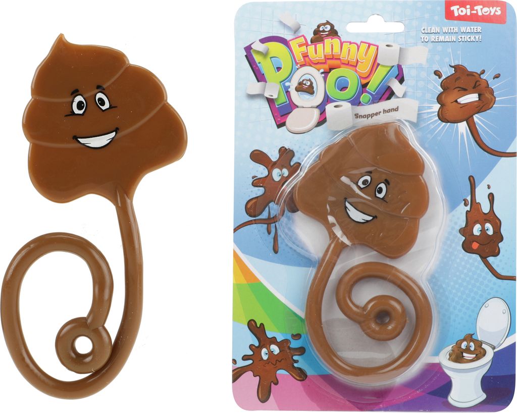 Hračky na záchod - FUNNY POO Sticky Smiling Poop hnědý