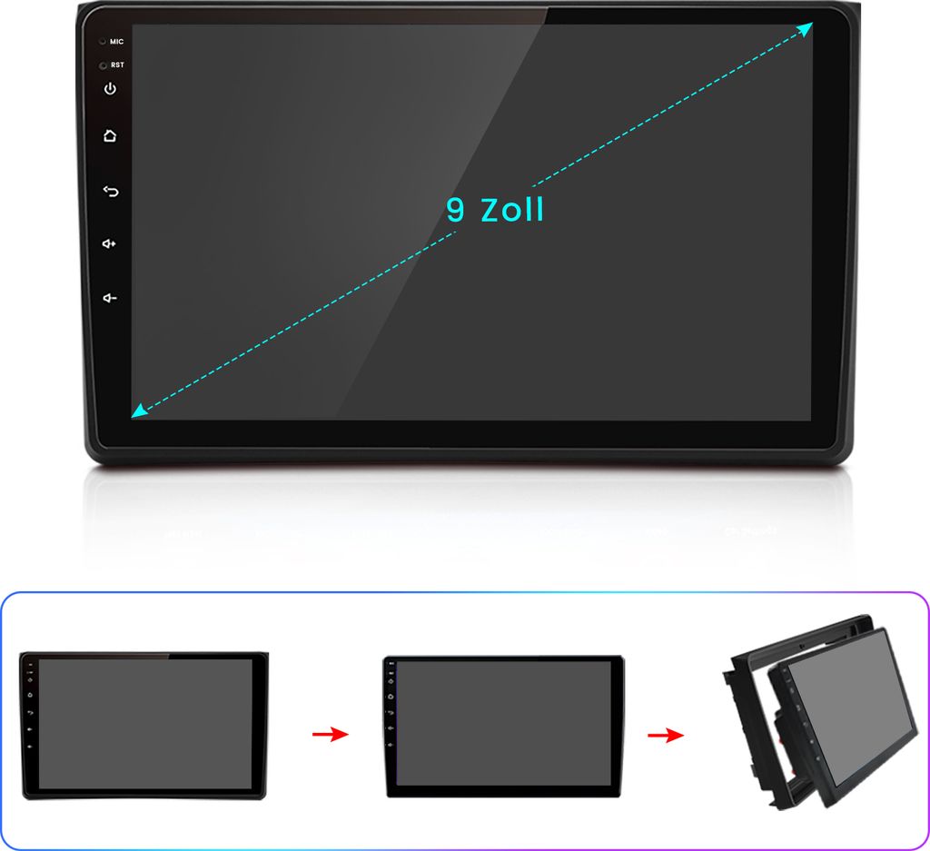 9" Android 13 Autoradio GPS Navi BT WIFI SWC | Kaufland.de