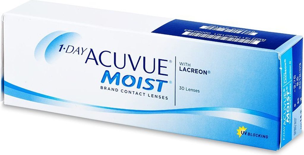 1 Day Acuvue Moist (30 čoček) Dioptrie: -1.75, Zakřivení: