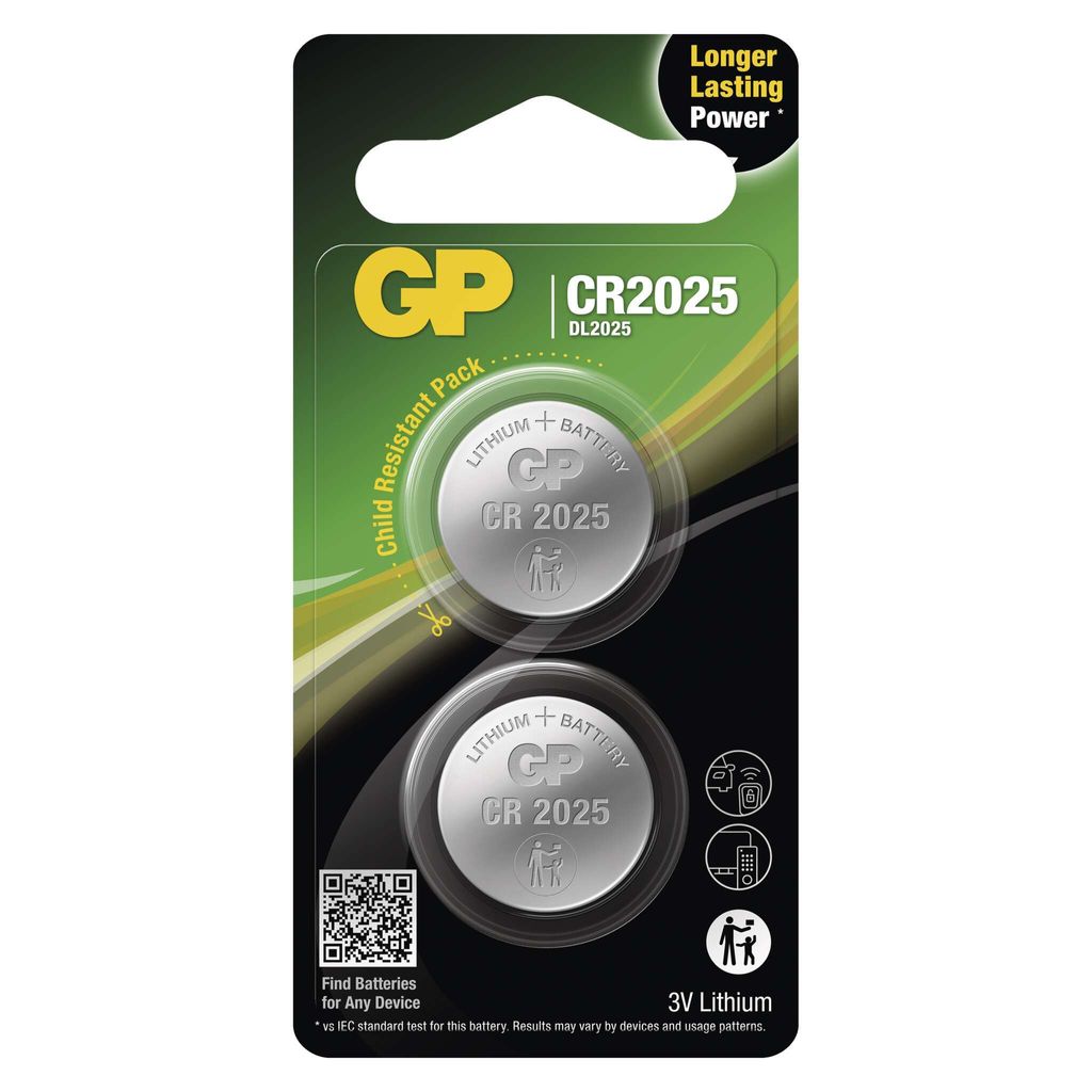 GP Lithiová knoflíková baterie CR2025, 2 ks, | Kaufland.cz