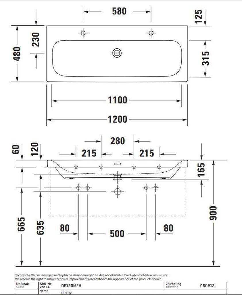 VIGOUR Derby Doppel-Möbelwaschtisch 120 x 48 | Kaufland.de