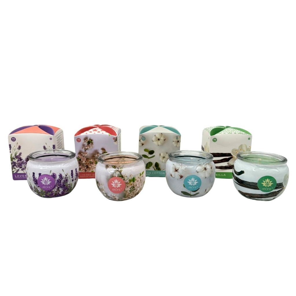 ARÔME Set svíček ve skle a flower boxu 4 x 90 | Kaufland.cz