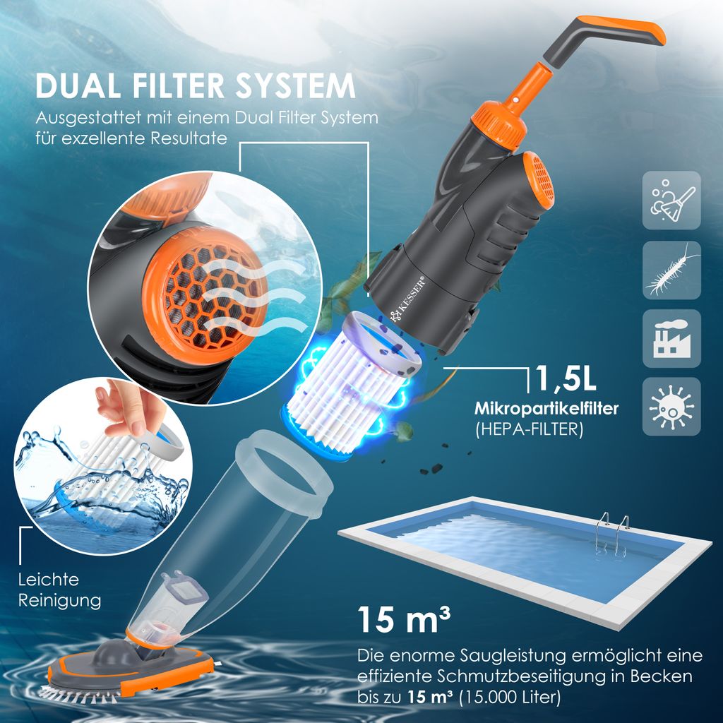 KESSER® Poolsauger mit Akku | elektrisch Pool | Kaufland.de