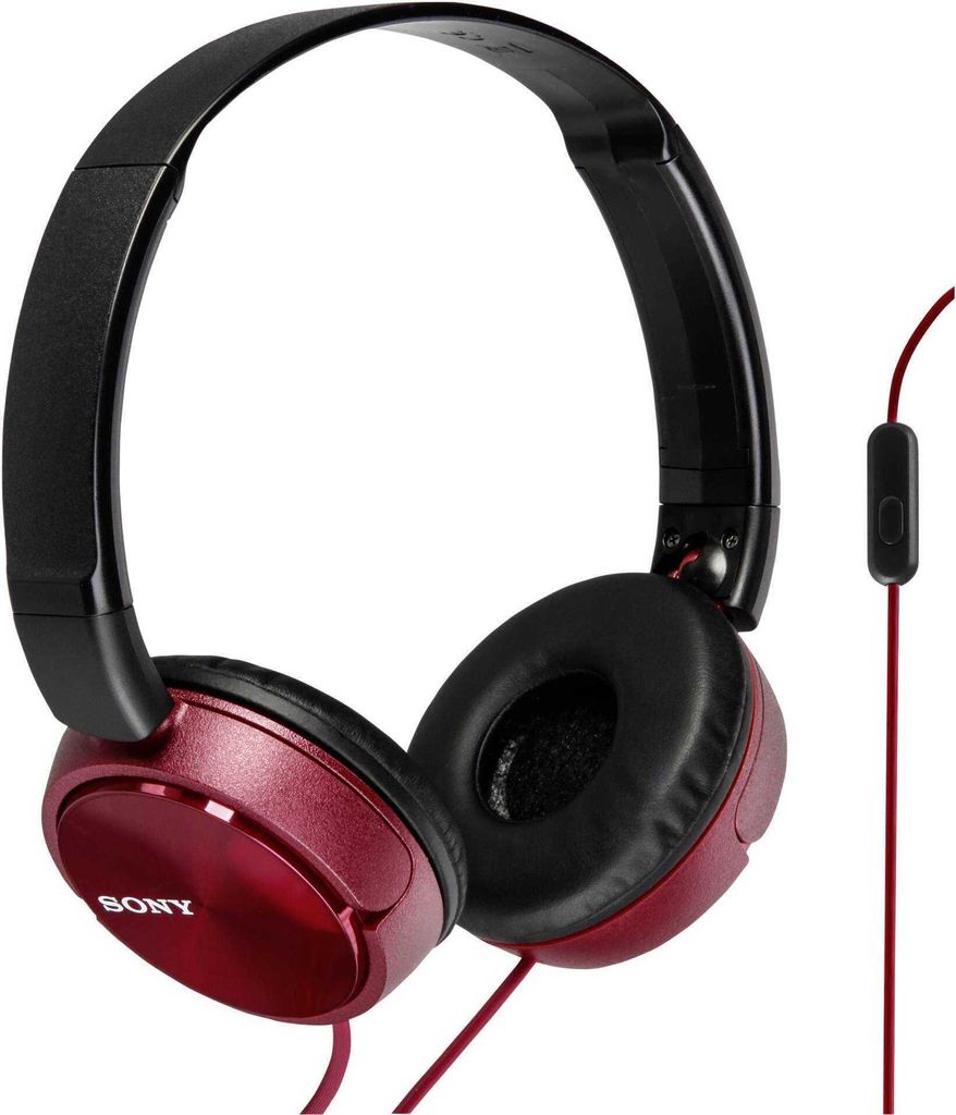 SONY slúchadlá MDR-ZX310AP, handsfree, červené