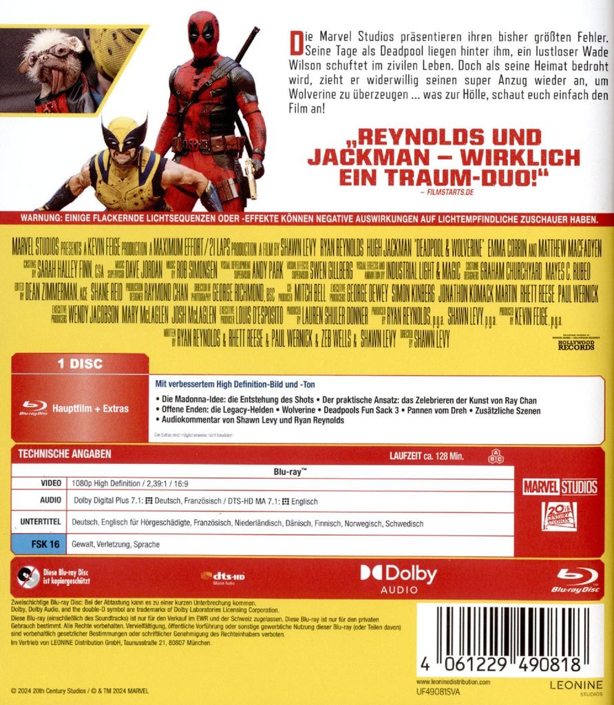 Blu-ray Deadpool - Deadpool & Wolverine Filme | Kaufland.de