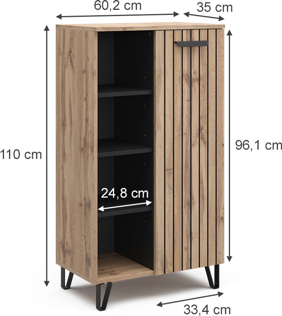 Vicco Kommode Amber, 60.2 x 110 cm mit 1 Tür, | Kaufland.de