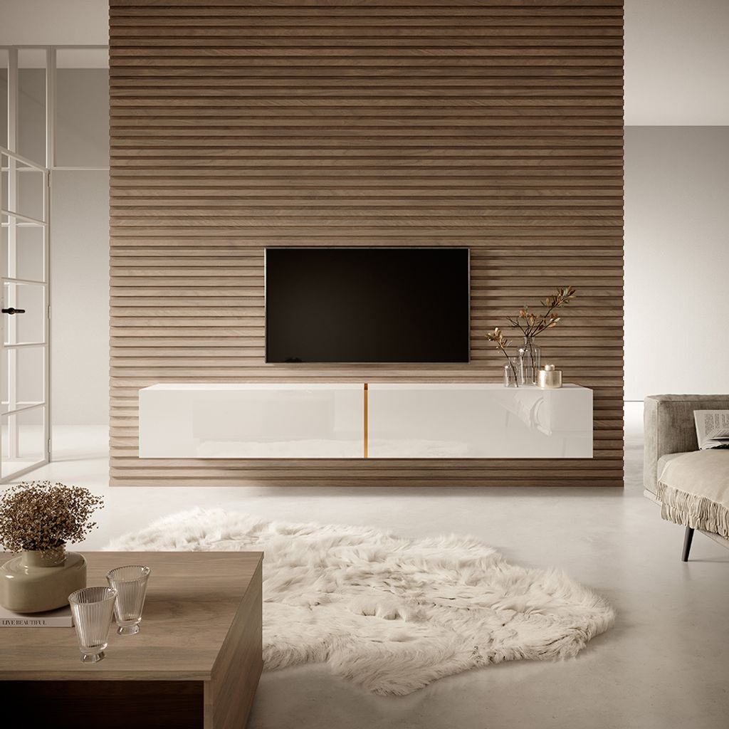 Elegantes Tv Board Weiss Gold Fotos