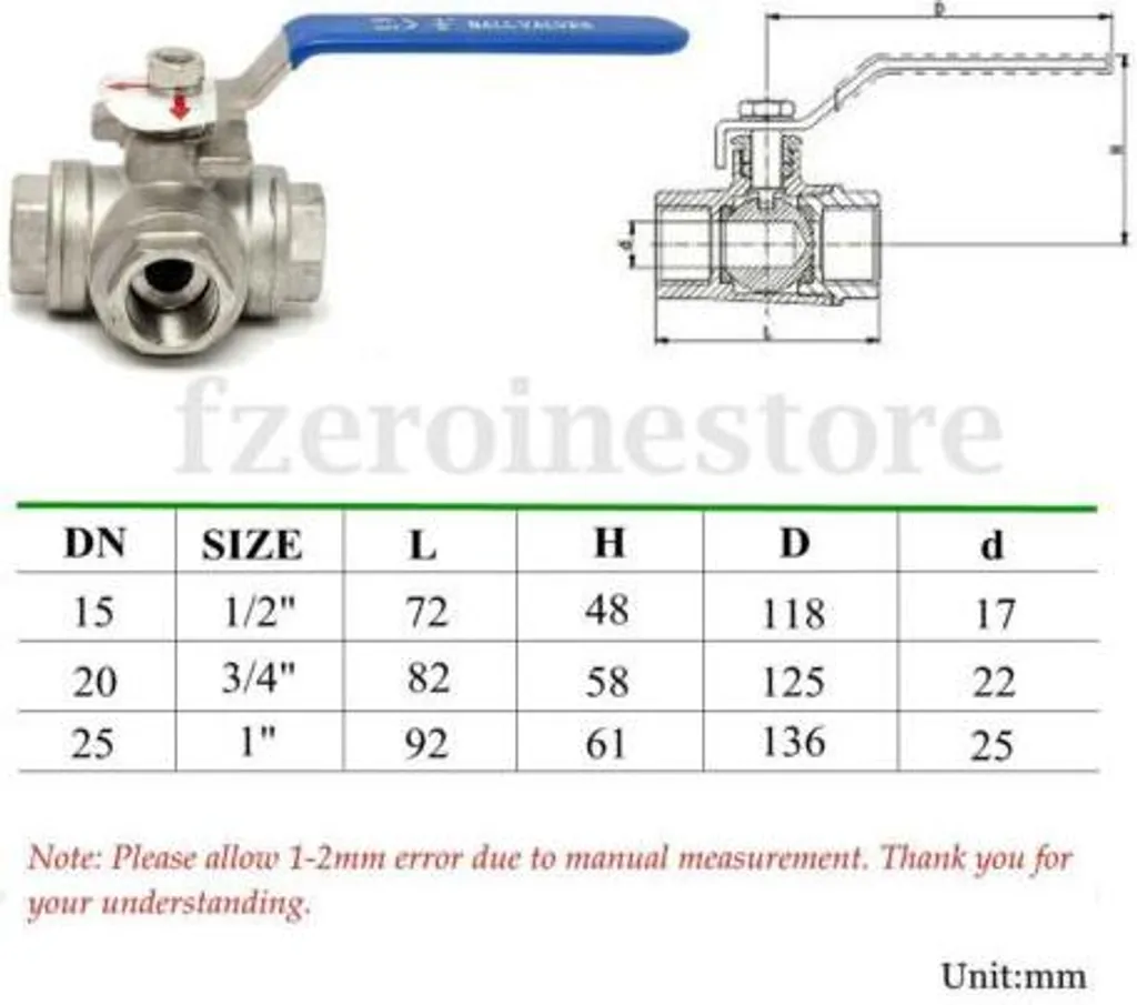 DN20 3/4" 3 Wege Kugelhahn mit T-Bohrung | Kaufland.de