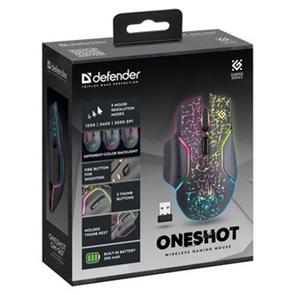Defender MOUSE GM-067 ONESHOT OPTIC RF RGB | Kaufland.cz