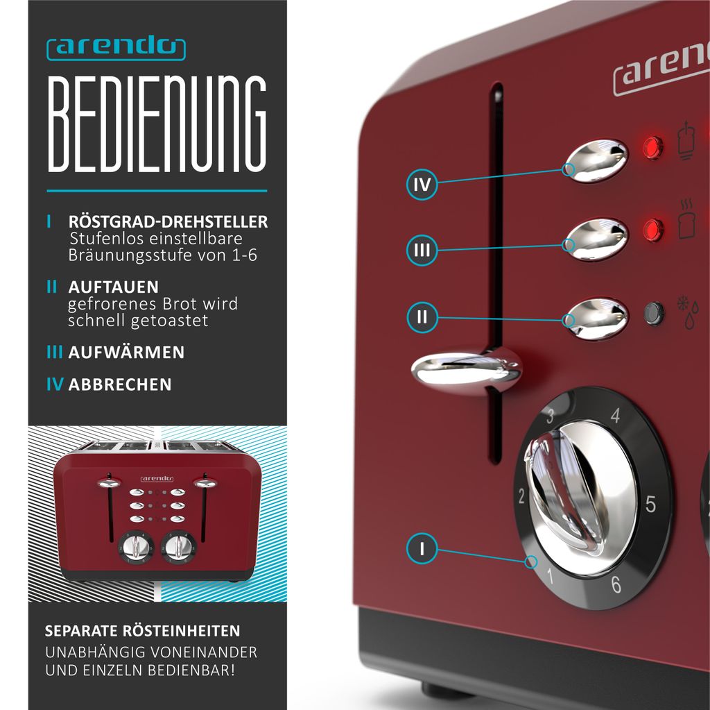 Arendo Automatik Toaster im Edelstahlgehäuse | Kaufland.de