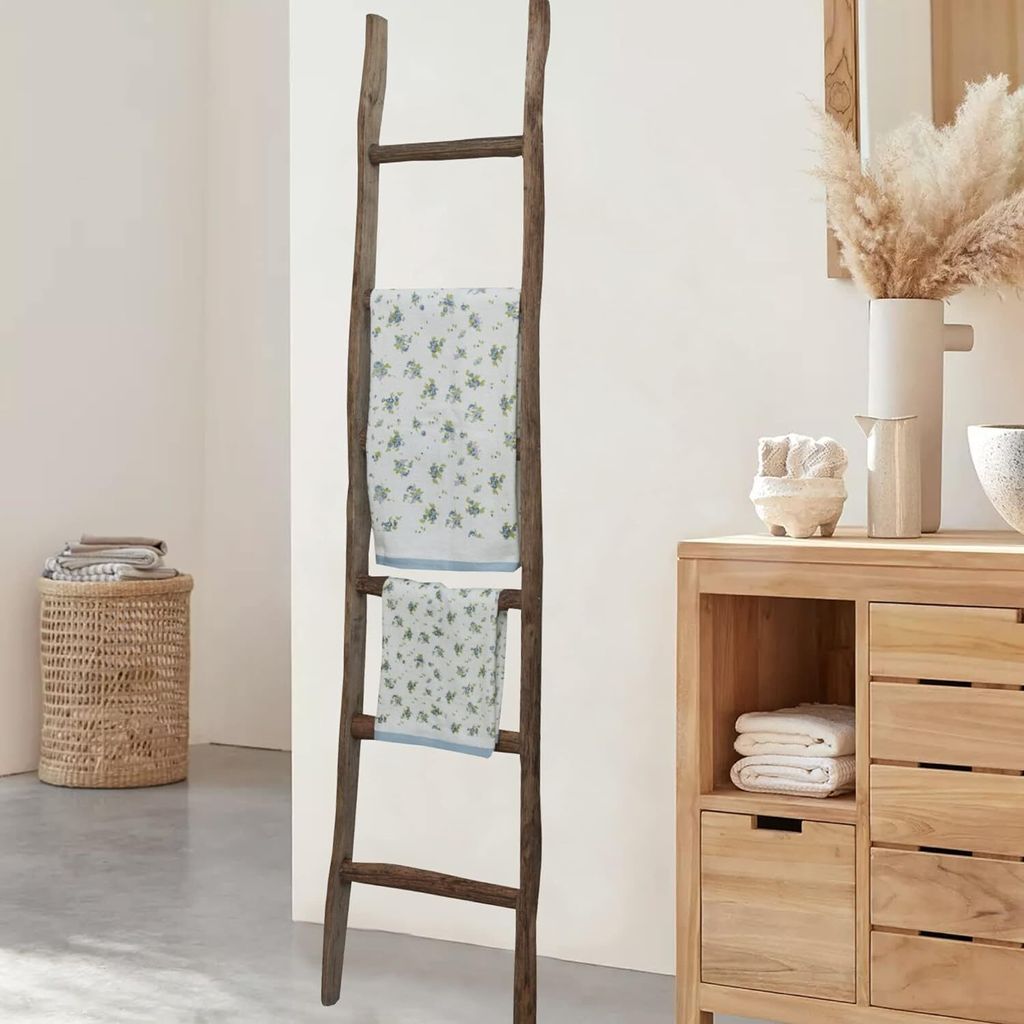 Elegantes Handtuchhalter Leiter Holz Bilder