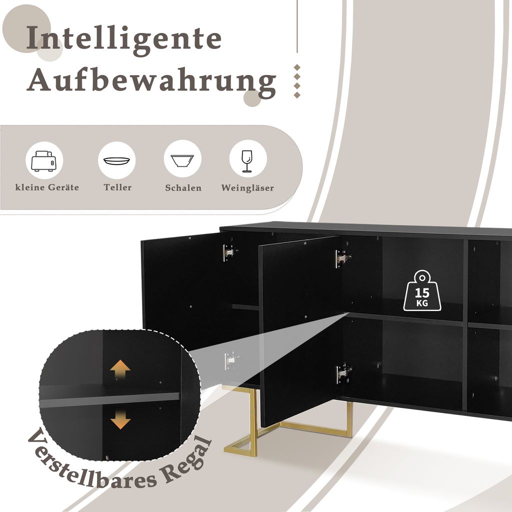 Merax Sideboard mit 3 Türen und verstellbaren | Kaufland.de