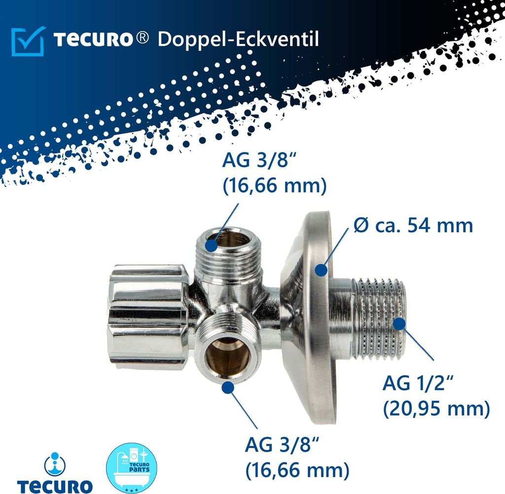tecuro Doppeleckventil Eckventil 1/2 Zoll (DN | Kaufland.de