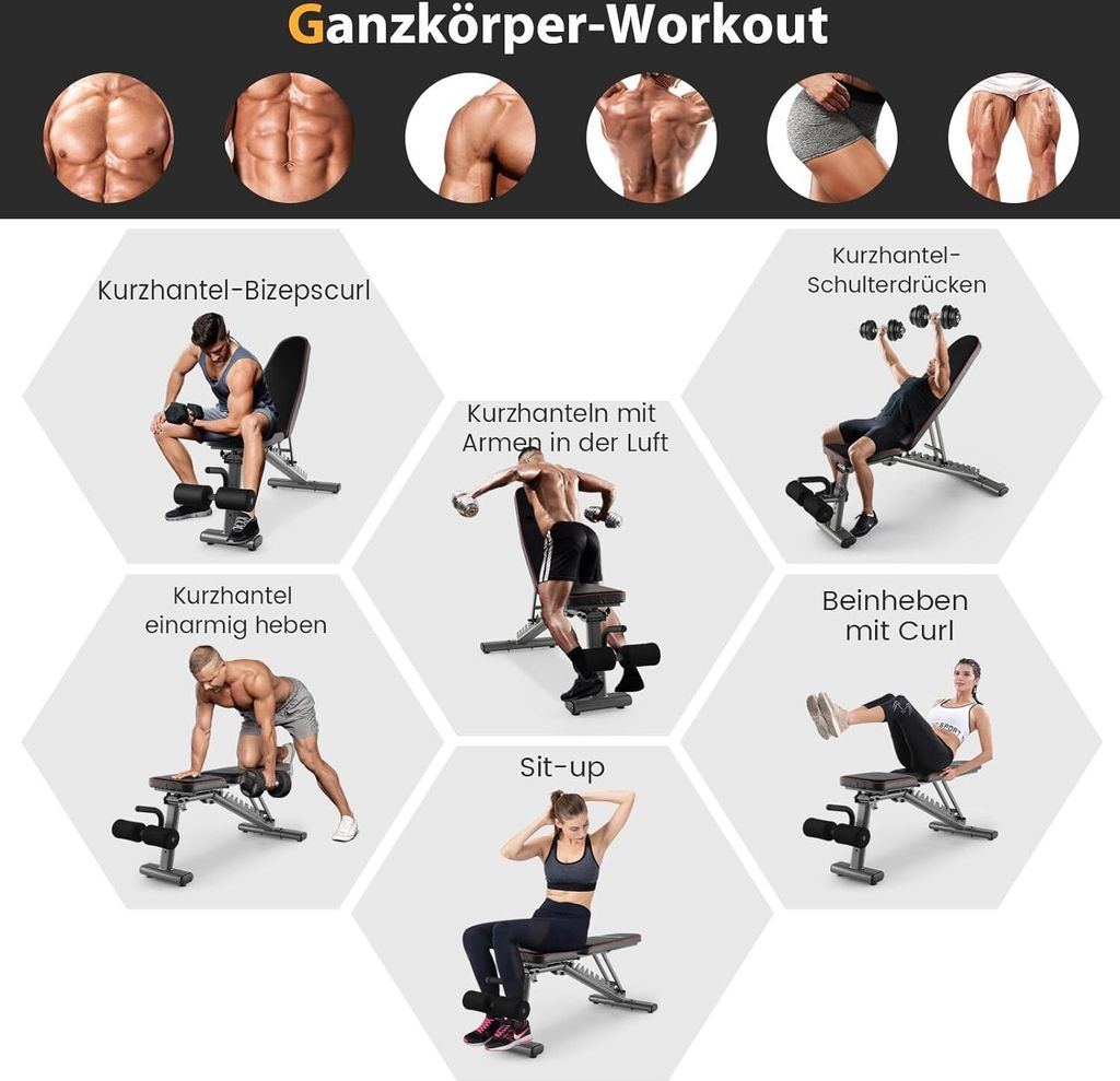 GOPLUS Hantelbank klappbar, Trainingsbank mit | Kaufland.de