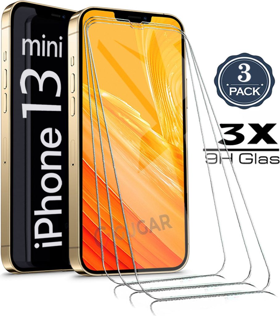 3X Für iPhone 13 Mini ( 5.4" ) - Panzerglas Glasfolie