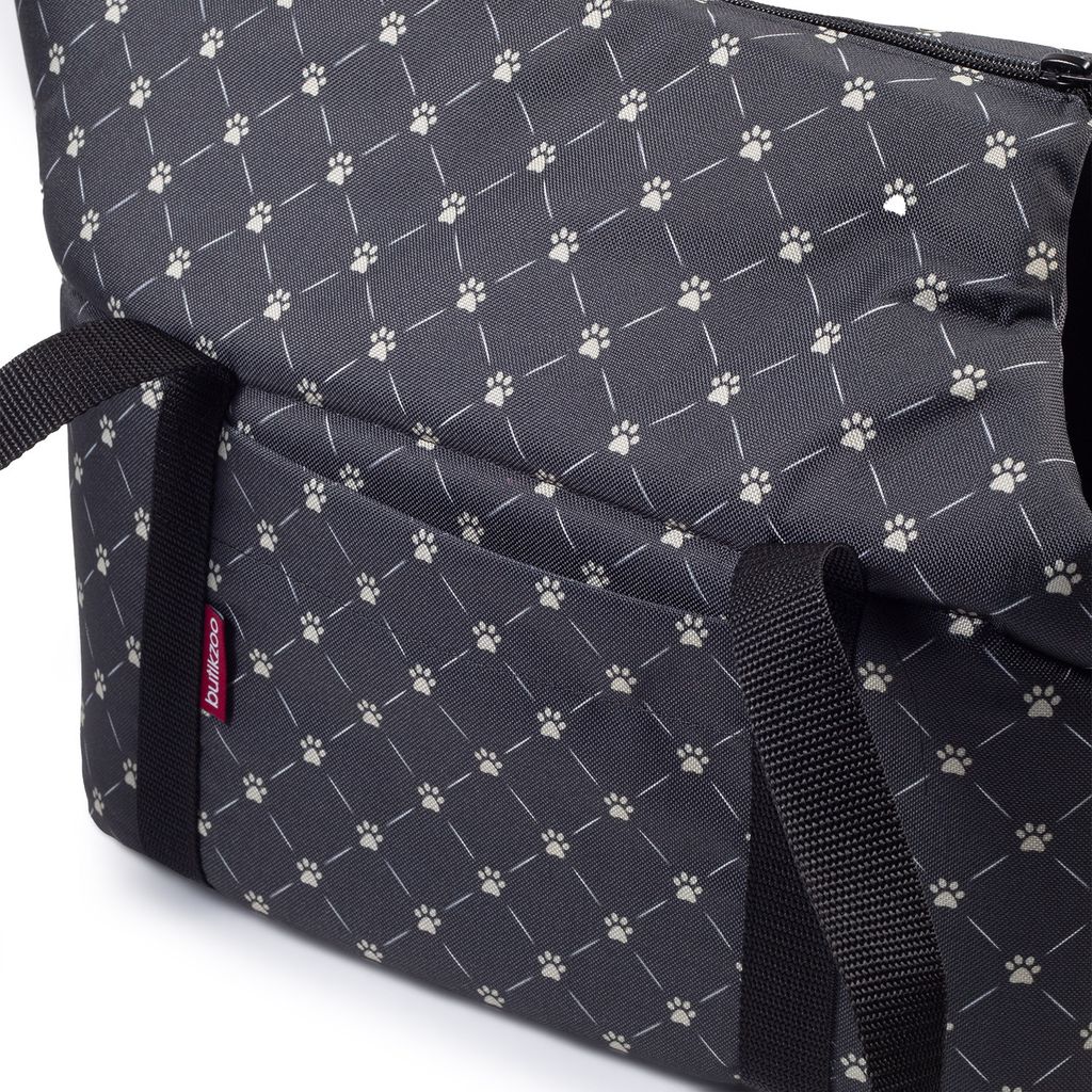 Taška pro psa - černá/vzor: tlapky, M do 10 | Kaufland.cz