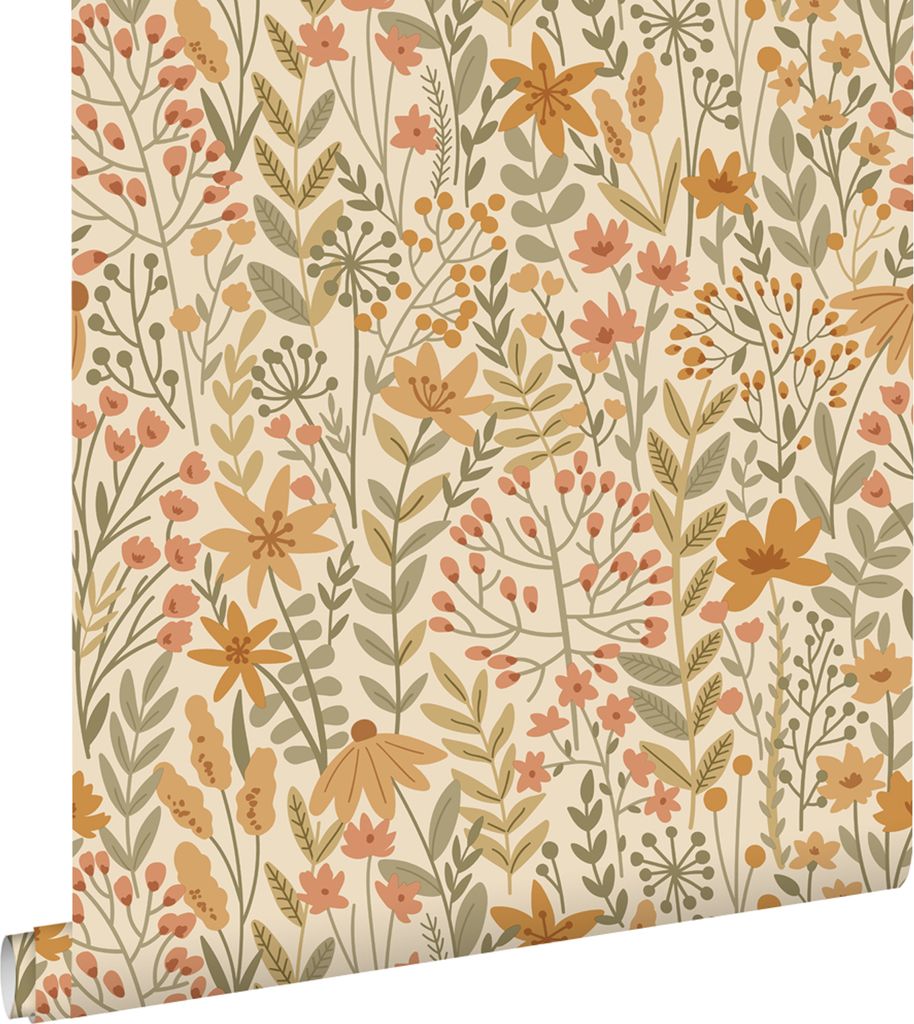 ESTAhome Tapeta pole květiny oranžová a | Kaufland.cz