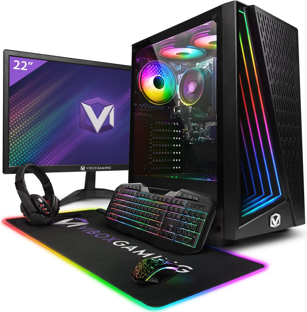 Vibox I-88 Gaming PC Set Komplett - Monitor 23 Zoll - AMD